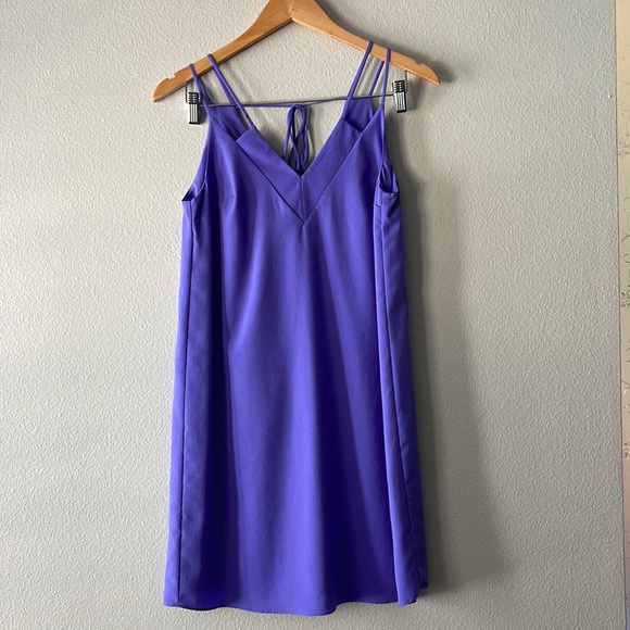 CeCe | Dresses | Cece Purple Above The Knee Dress With Straps And A Tie ...